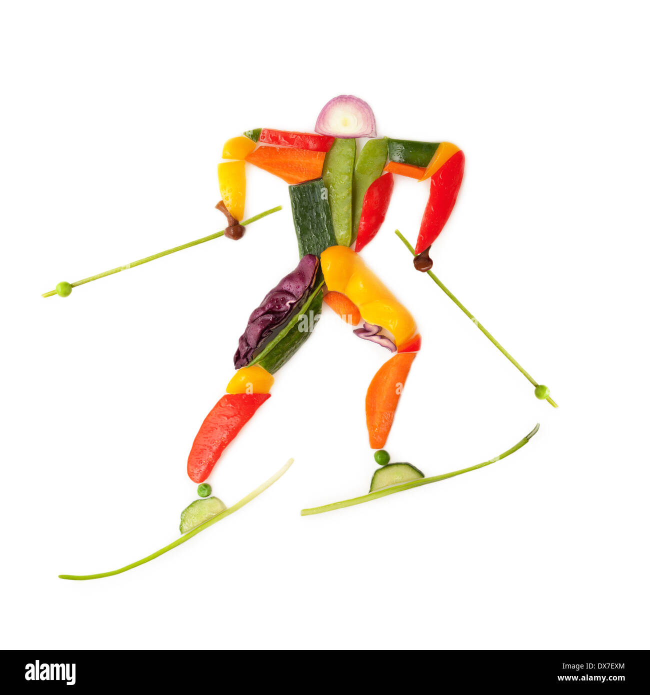 Man eating fruit vegetables Cut Out Stock Images & Pictures - Alamy