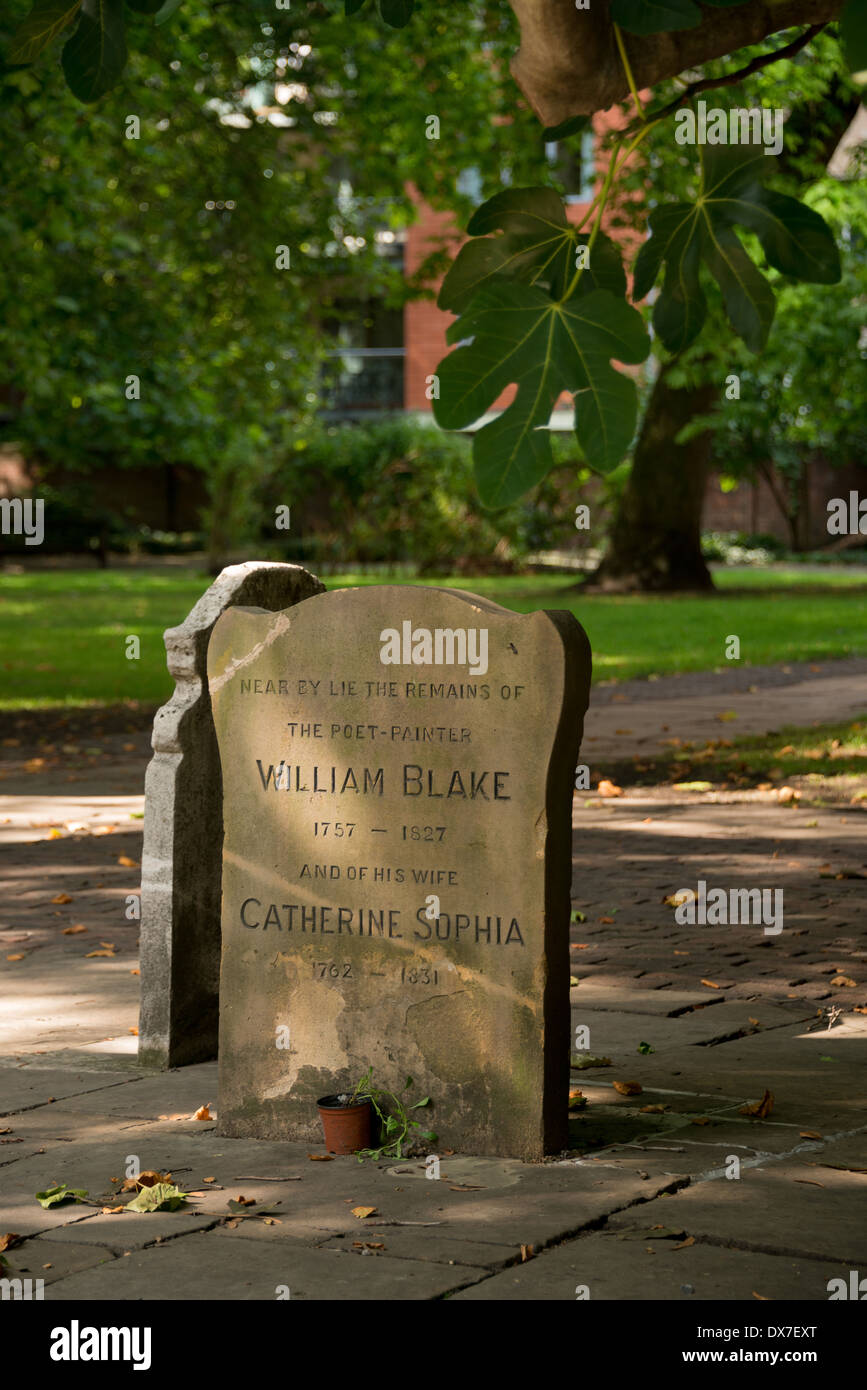 William Blake's grave at Bunhill Fields, London Stock Photo - Alamy