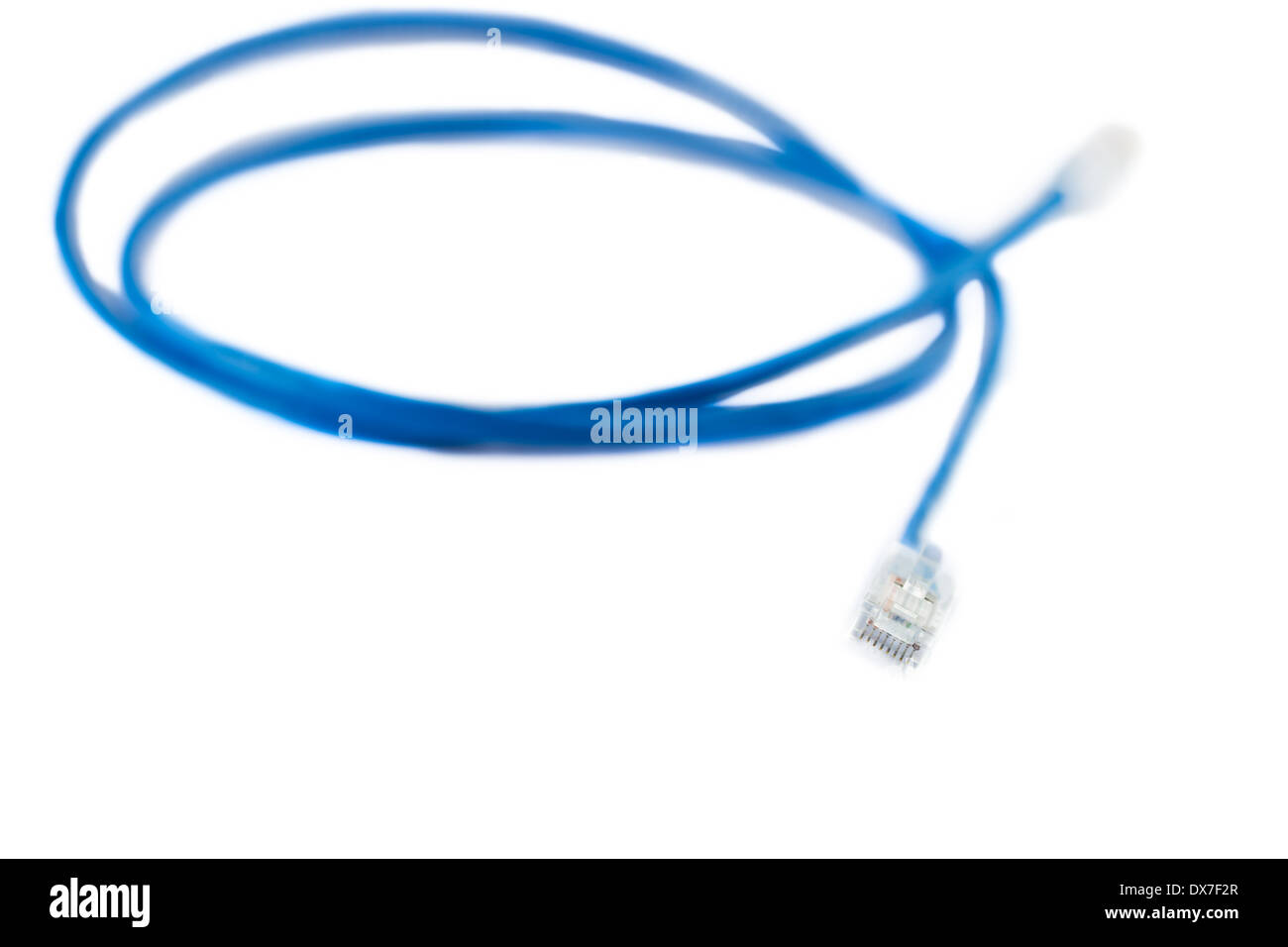 Blue Ethernet Line isolated on white Stock Photo - Alamy