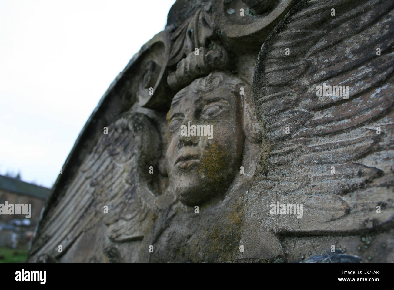 Winged soul in stone Stock Photo - Alamy