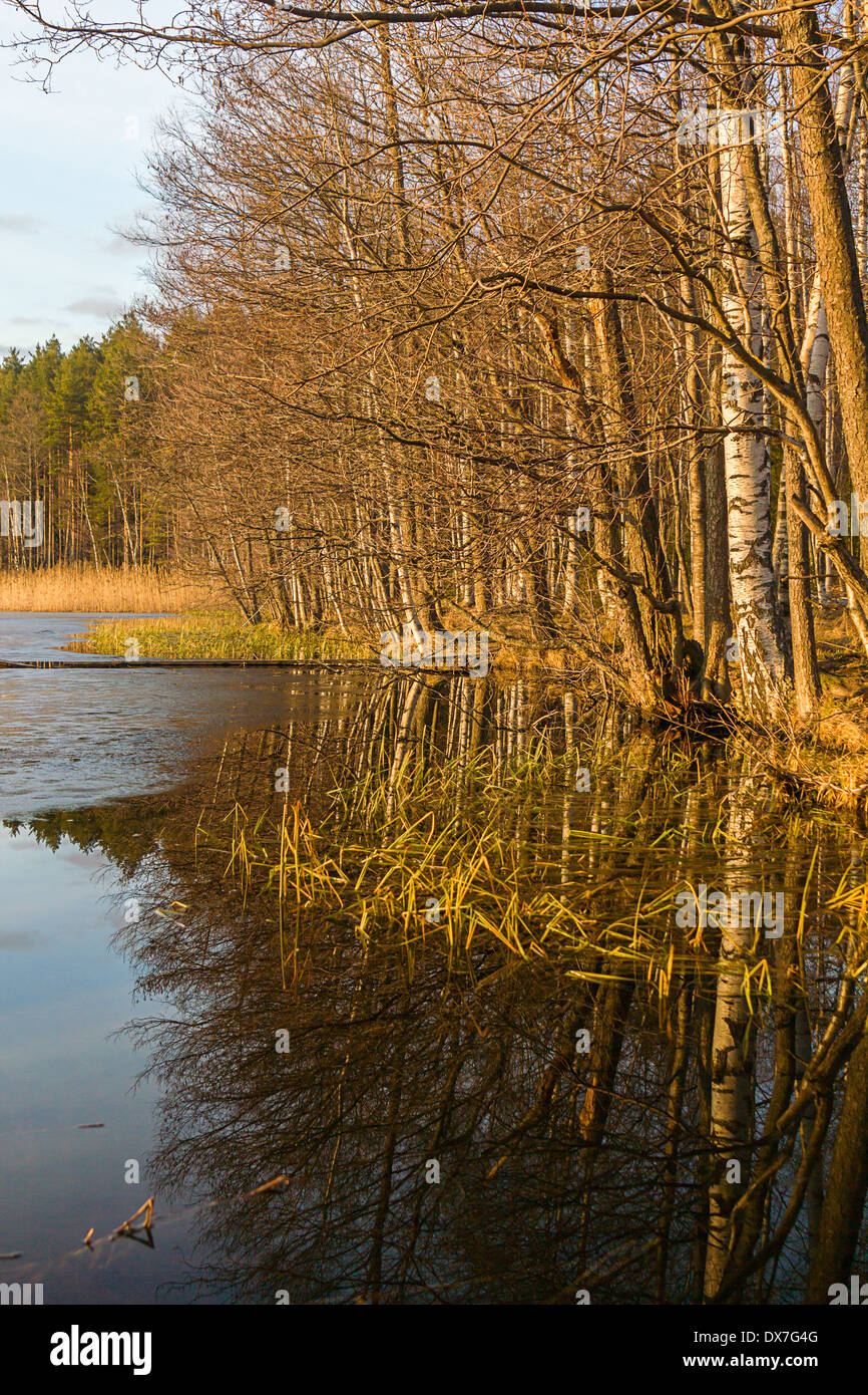 early spring with melting ice and snow Stock Photo - Alamy