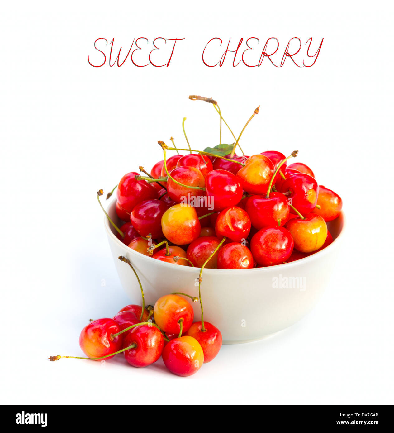 Sweet sour green cherry Cut Out Stock Images & Pictures - Alamy