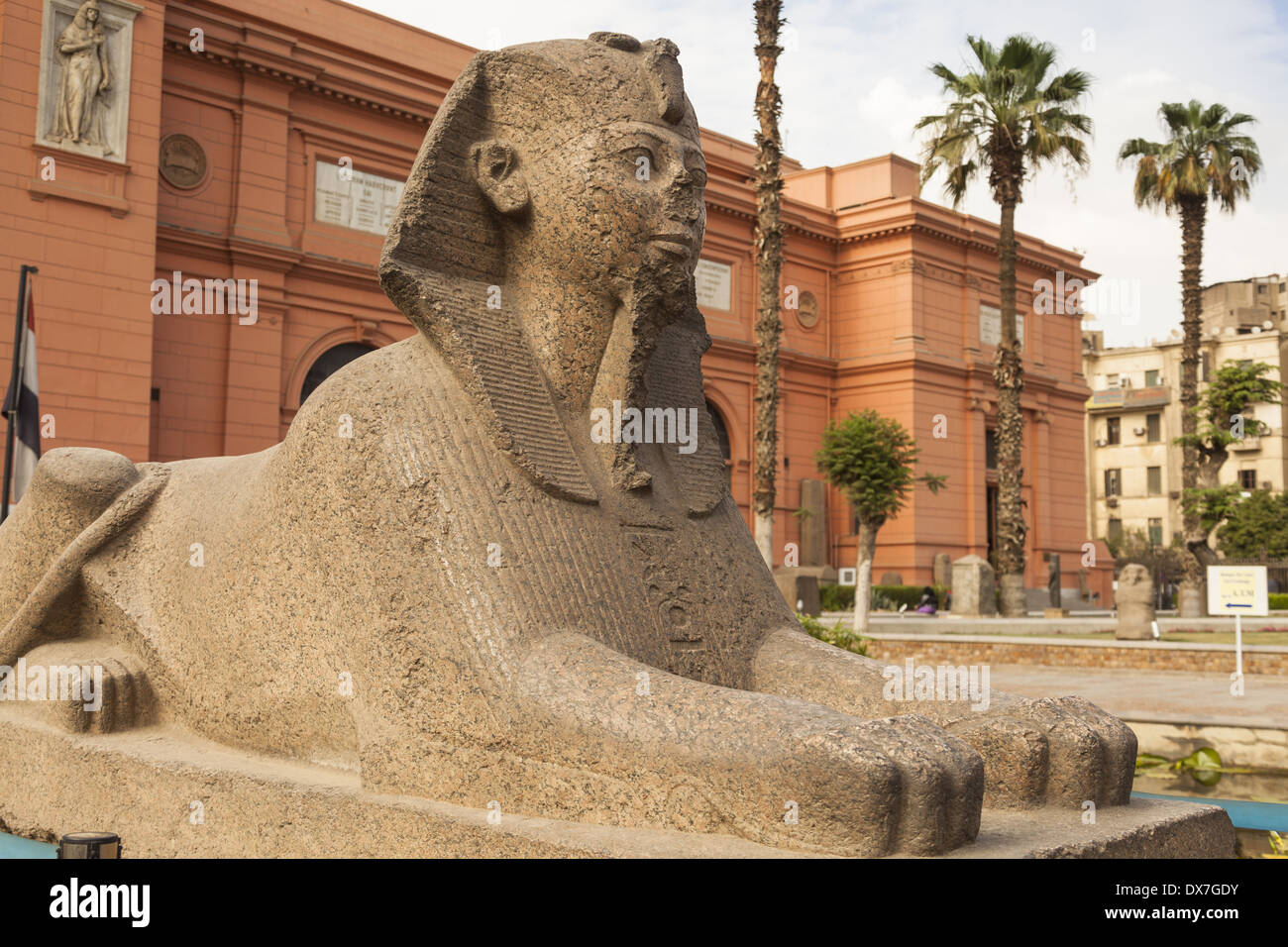 Sphinx statue outside the Egyptian Museum, also known as Museum of ...