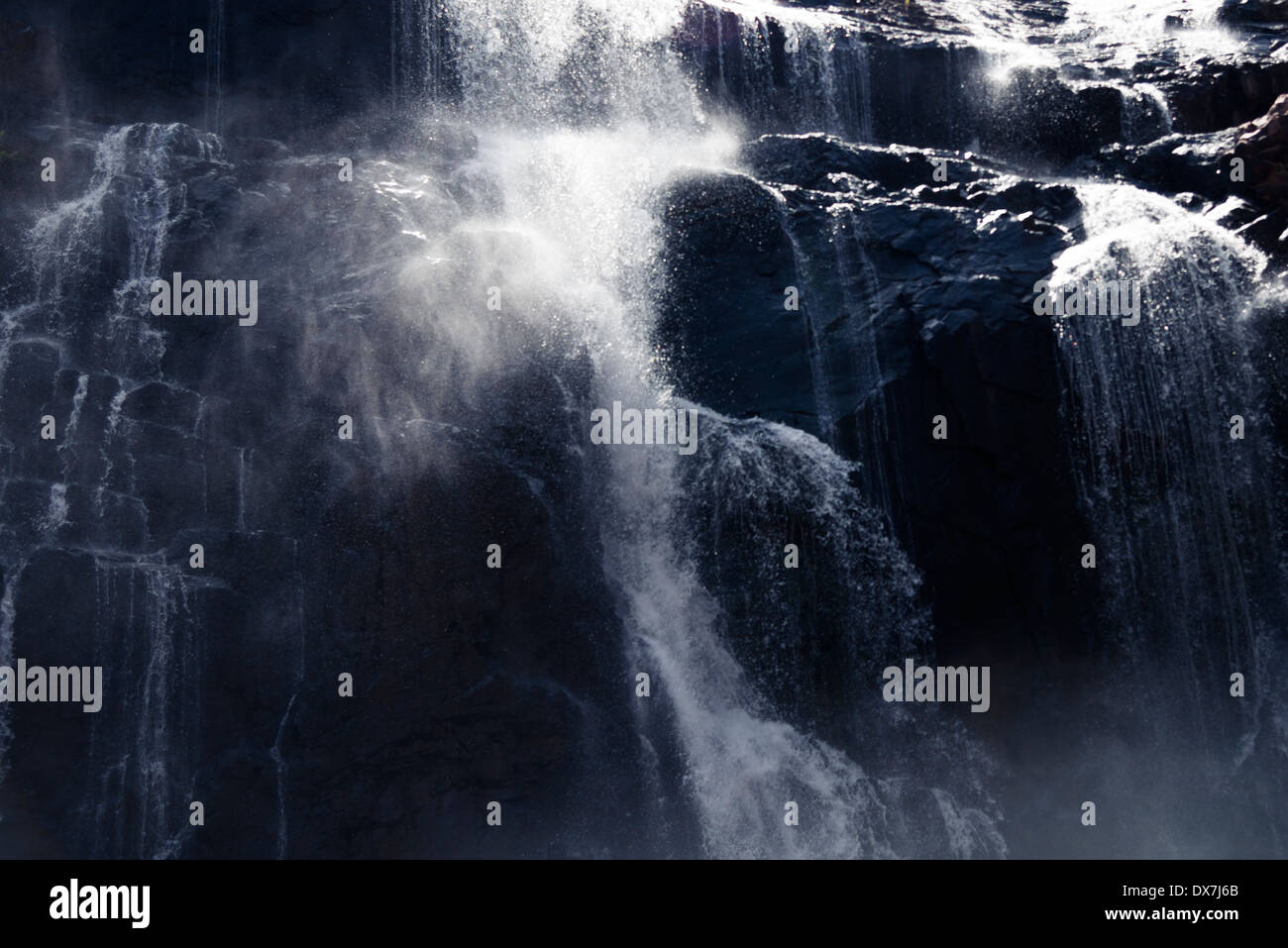 Waterfall over rocks, MacKenzie Falls, Grampians National Park Stock ...