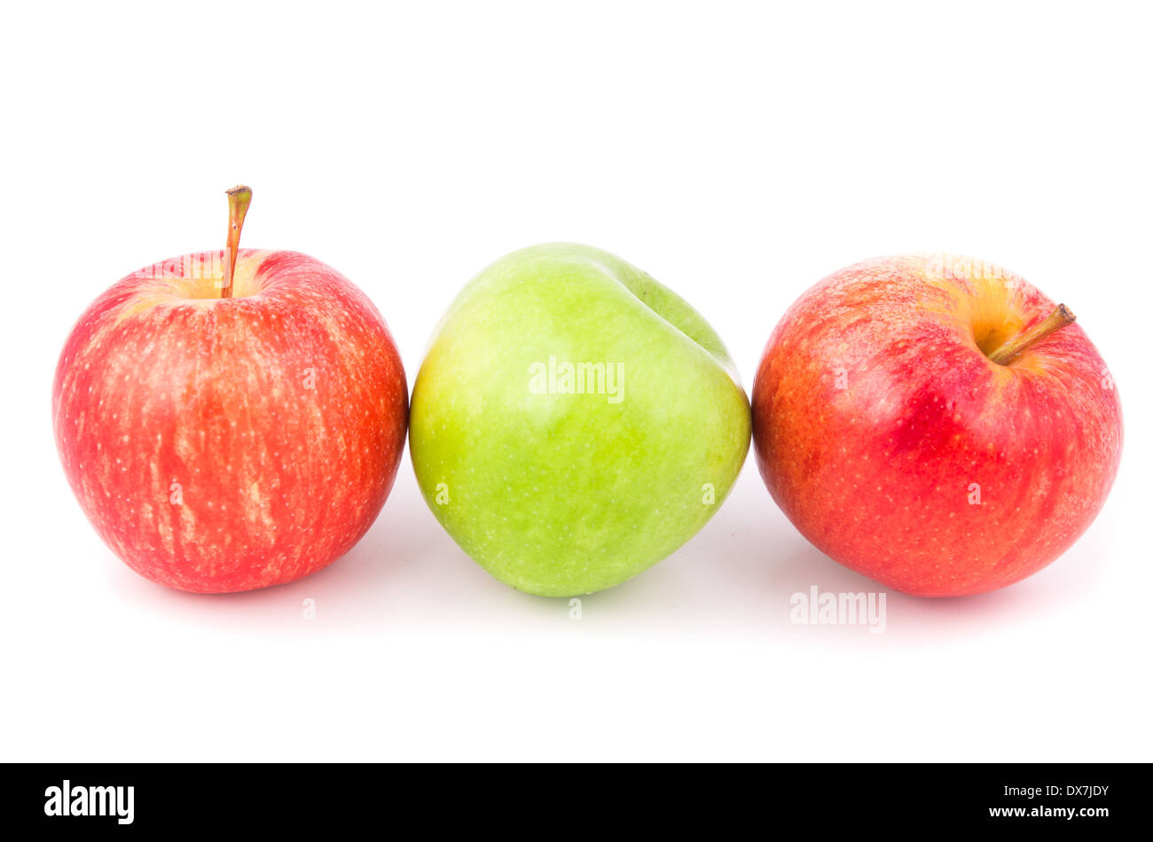 three apples on a white background isolated Stock Photo - Alamy