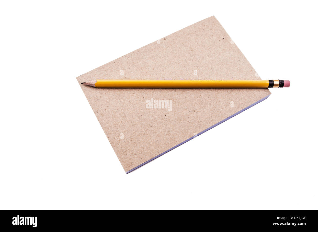 notepad and pencil on a white background Stock Photo - Alamy