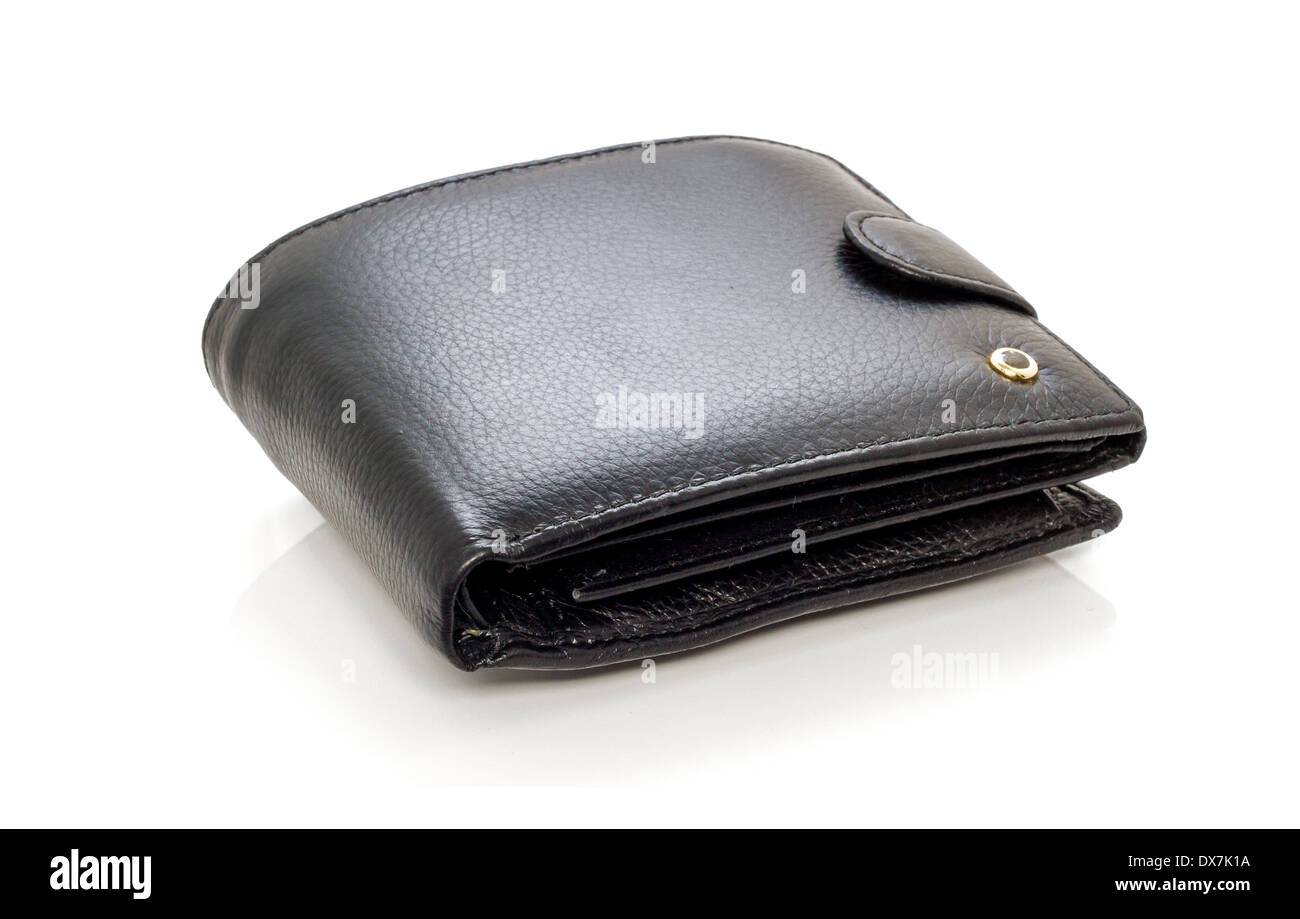 Photo beautiful black leather men purse on a white background Stock ...