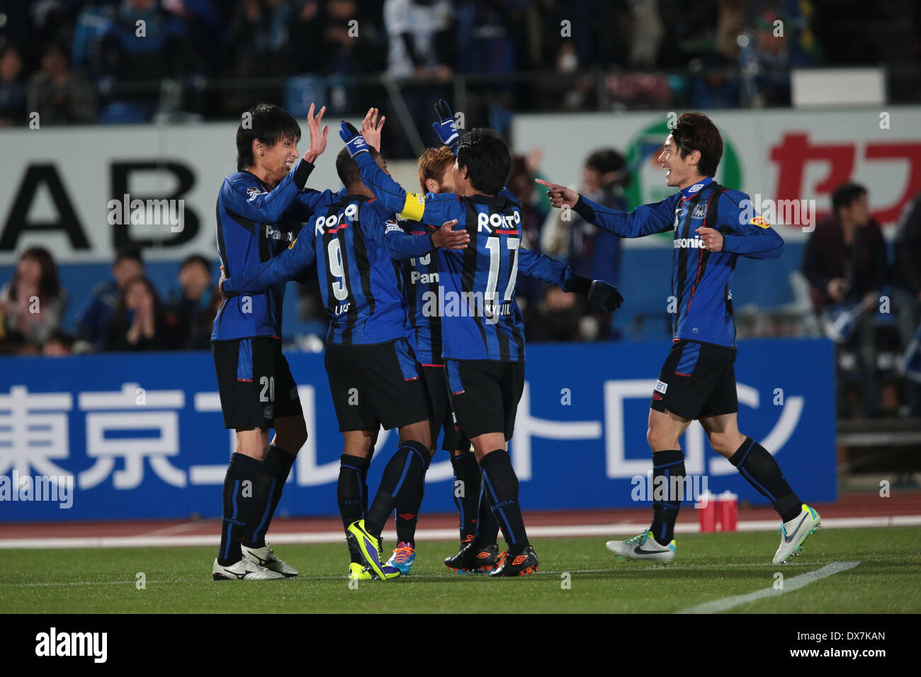 Osaka, Japan. 19th Mar, 2014. Gamba Osaka team group Football/Soccer ...