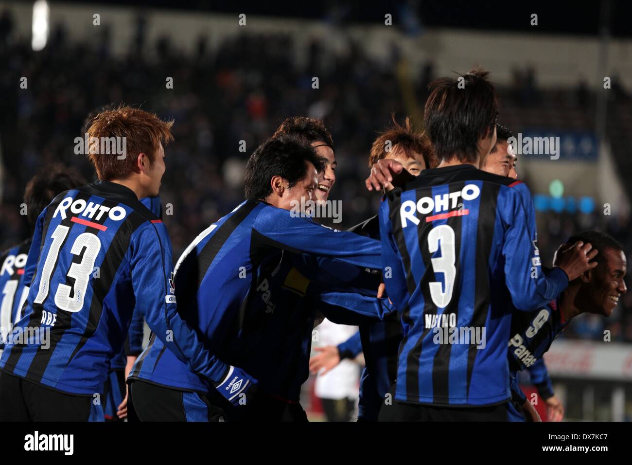 Osaka, Japan. 19th Mar, 2014. Gamba Osaka team group Football/Soccer ...