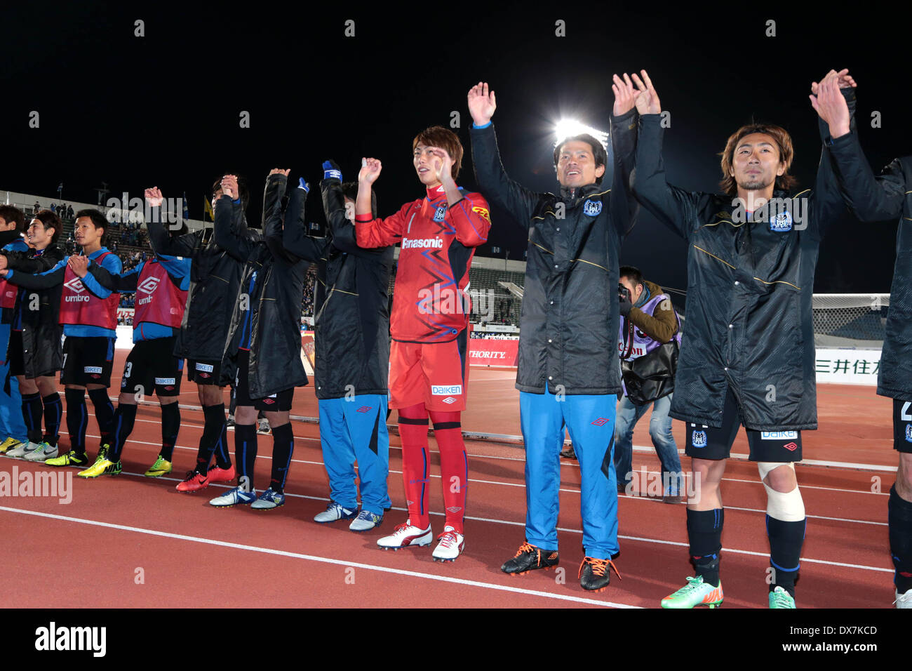 Osaka, Japan. 19th Mar, 2014. Gamba Osaka team group Football/Soccer ...