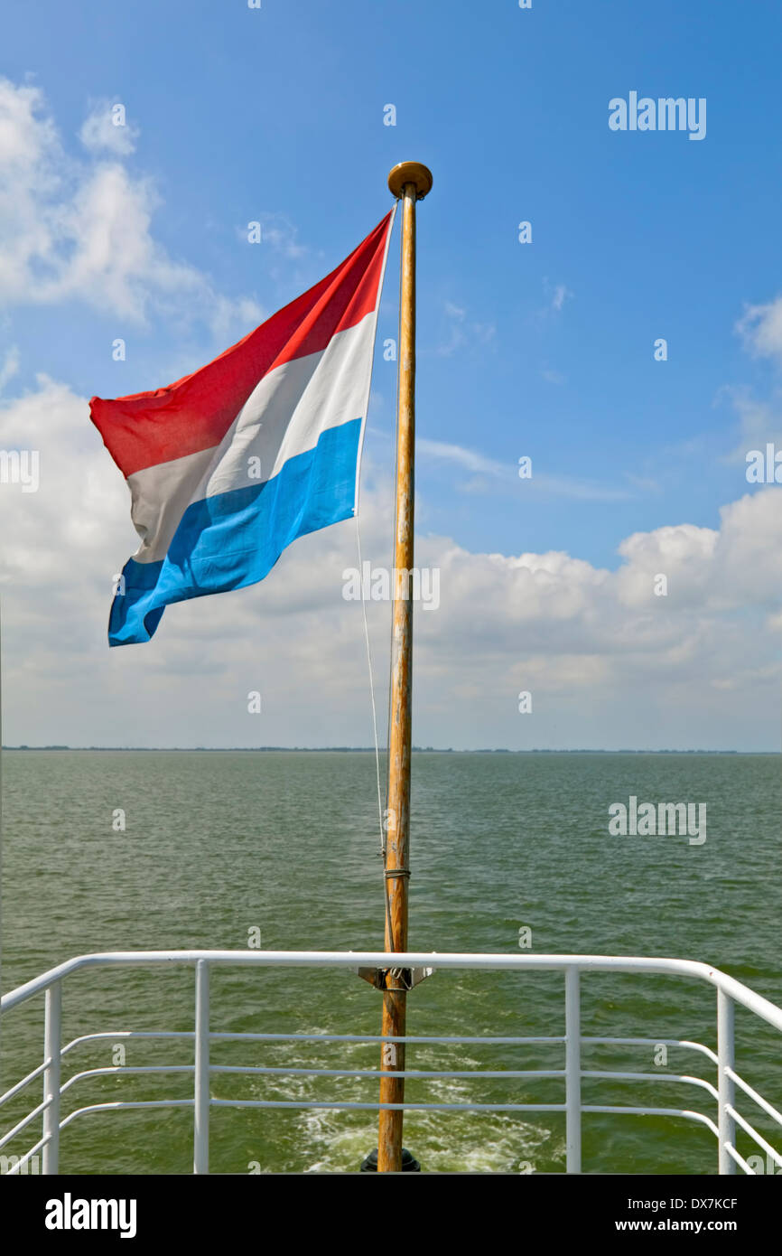 Dutch flag aboard the MS Friesland, sailing from Medemblik to Enkhuizen ...