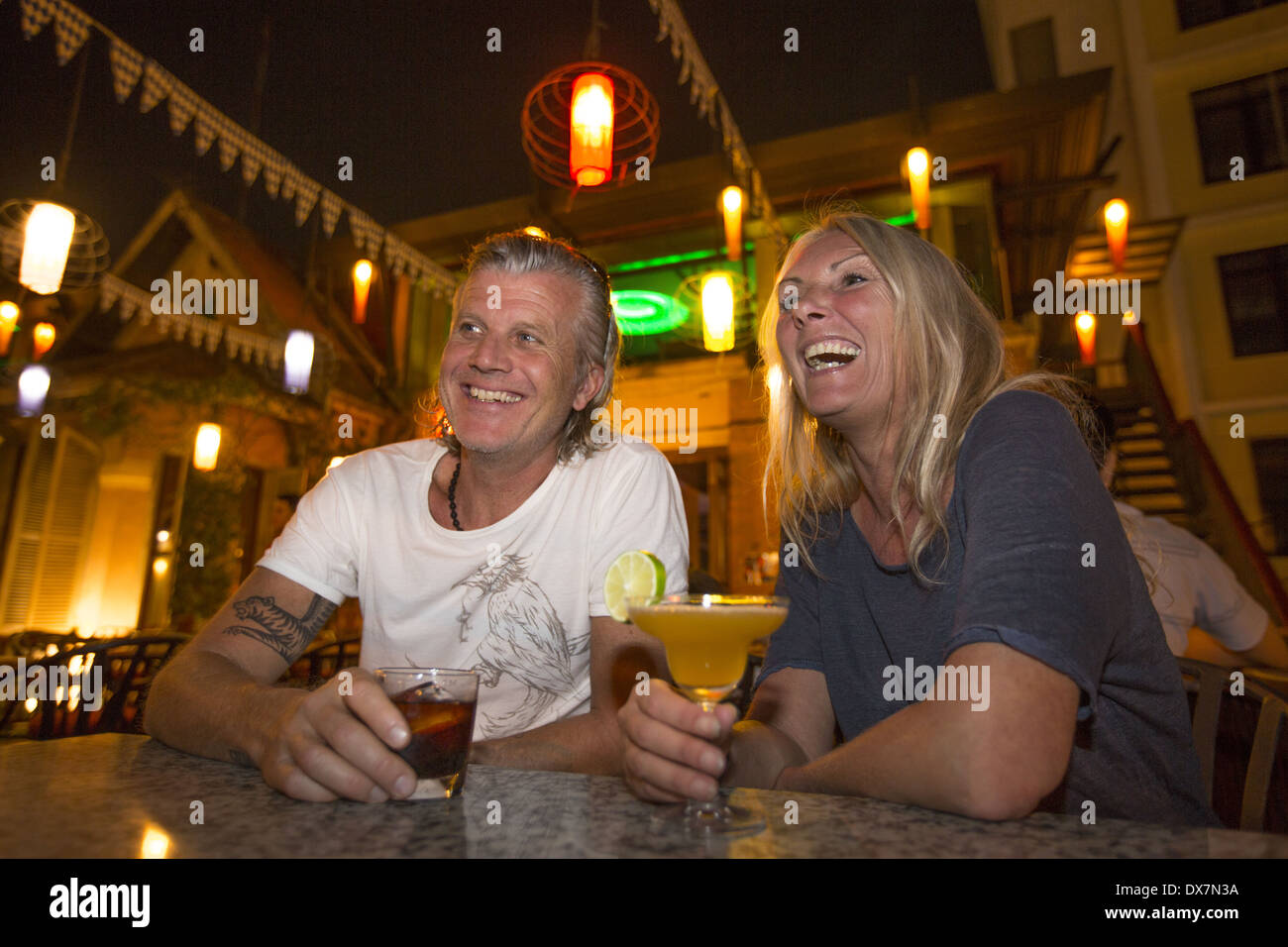 Nightlife in Vientiane, Laos Stock Photo - Alamy