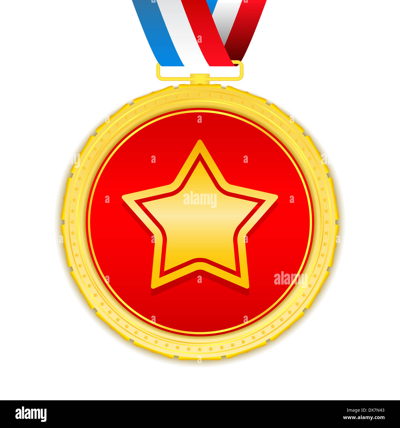 Golden medal with star Stock Photo - Alamy