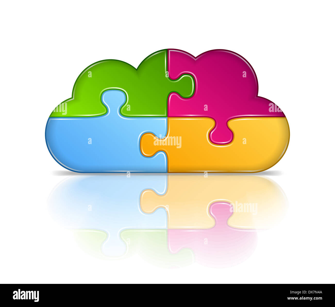 Cloud made of puzzle pieces Stock Photo - Alamy
