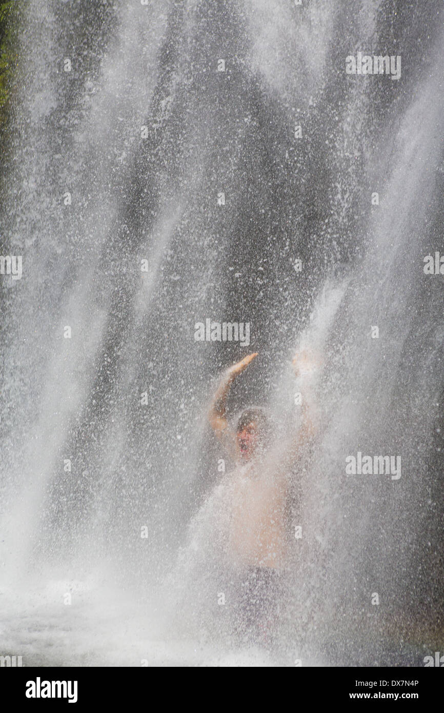 Kaeng Nyui Waterfalls in Vang Vieng, Laos Stock Photo - Alamy