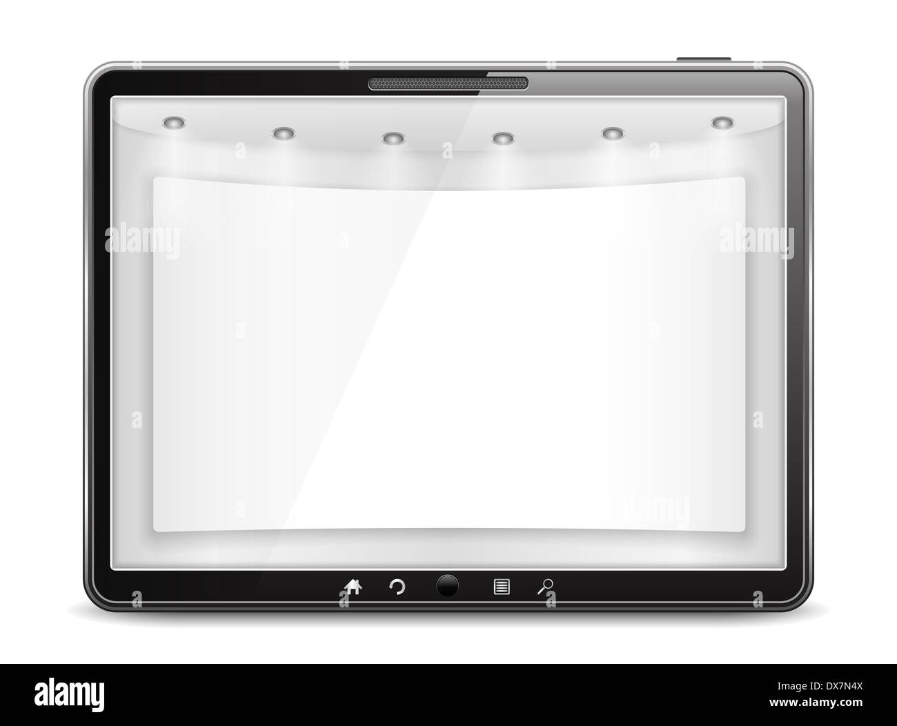 Tablet computer with blank banner on the screen Stock Photo - Alamy