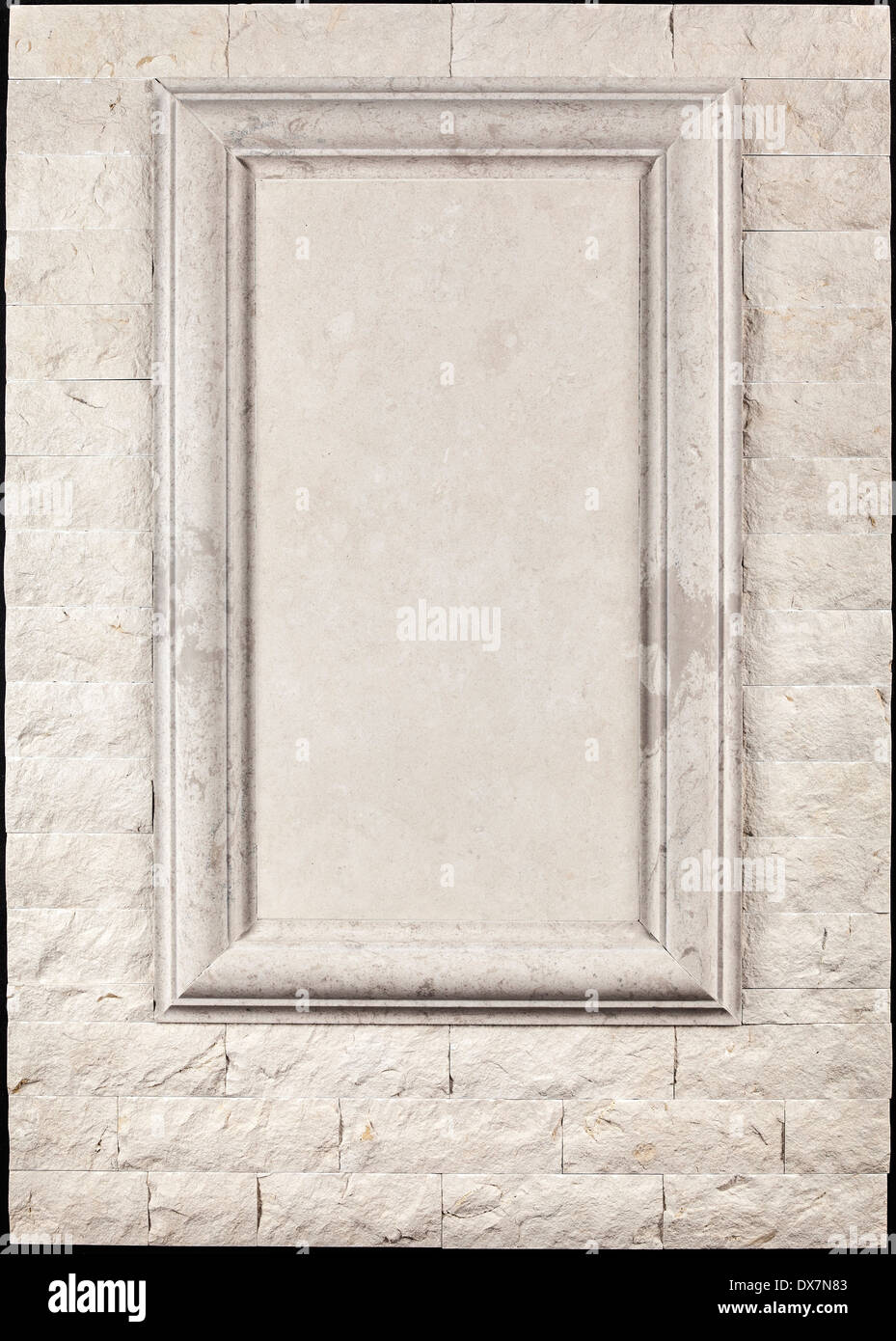 decorative frame of white stone and stone wall relief items Stock Photo ...