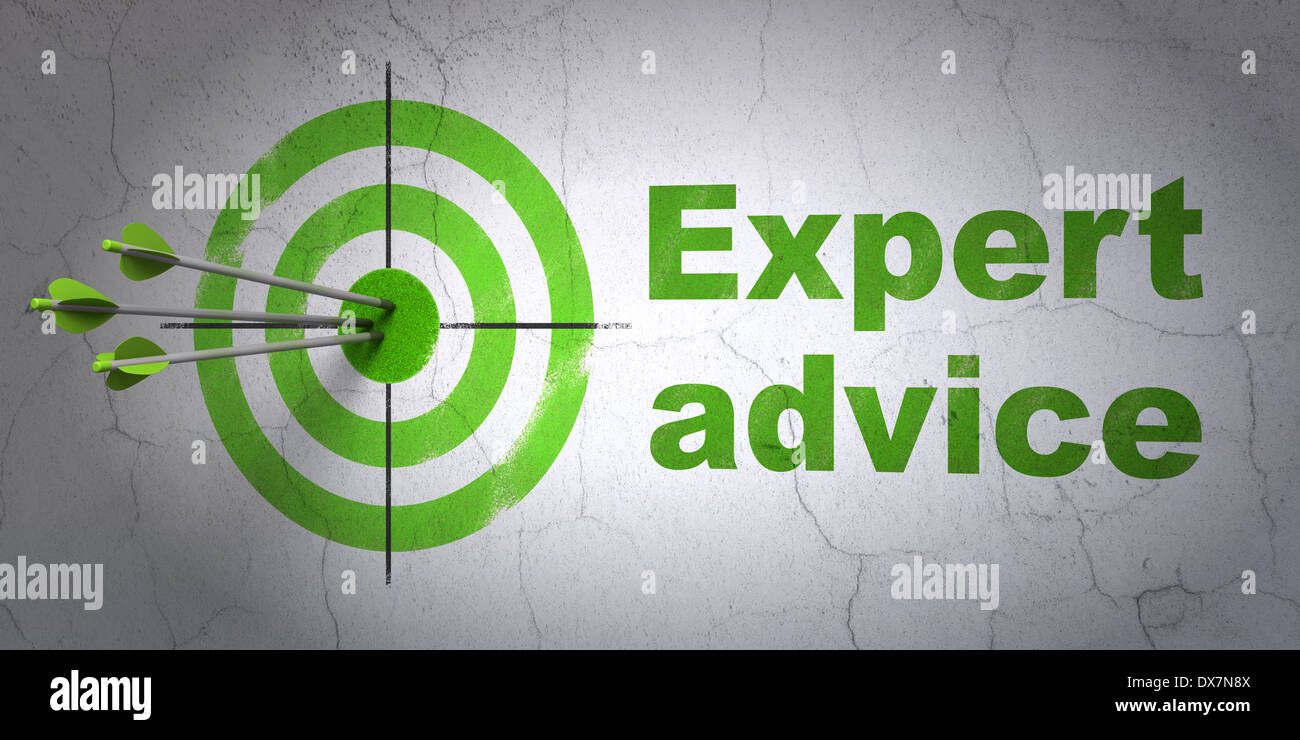 Law concept: target and Expert Advice on wall background Stock Photo ...