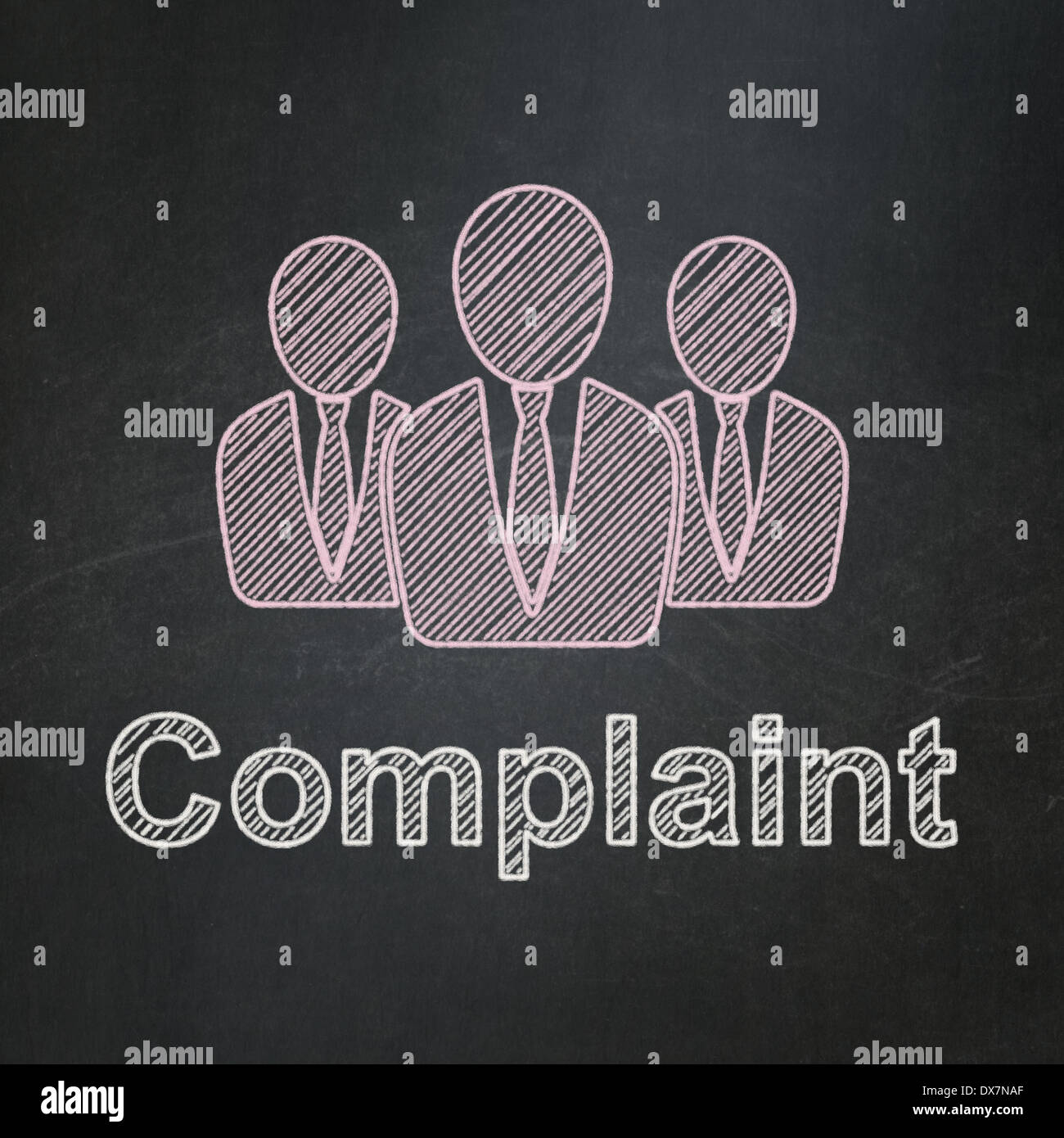 Law concept: Business People and Complaint on chalkboard background ...