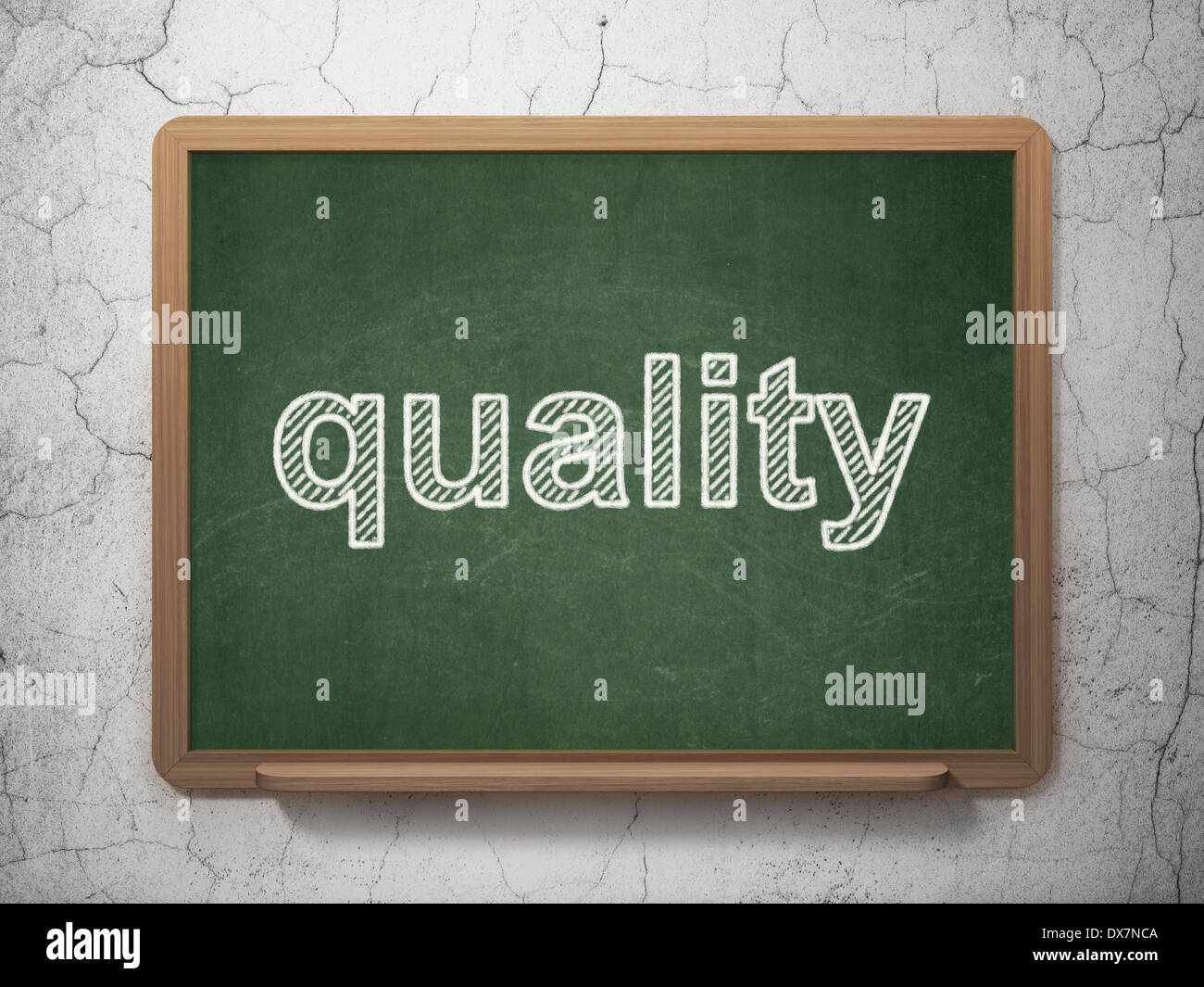 Advertising concept: Quality on chalkboard background Stock Photo - Alamy
