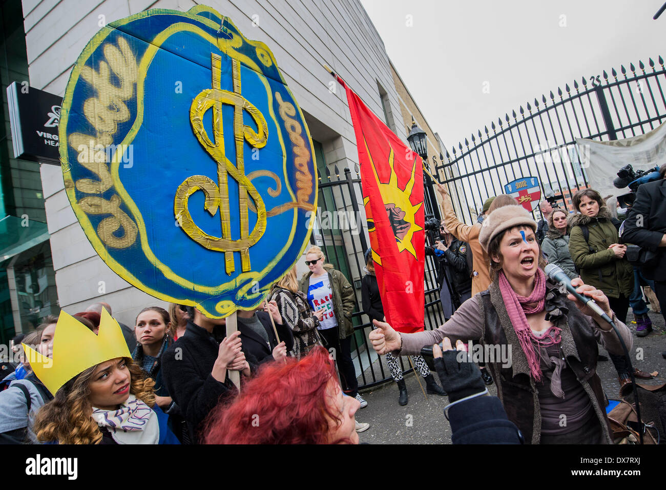 London, UK . 19th Mar, 2014. A Fracked Future themed carnival takes ...