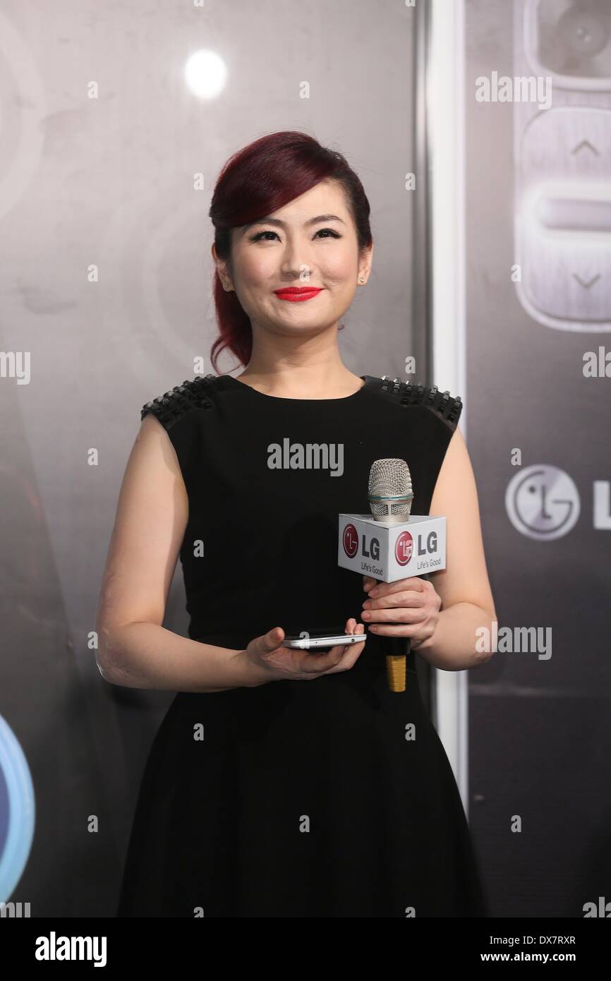 Taipei, China. 19th Mar, 2014. Singer Selina at press conference in ...