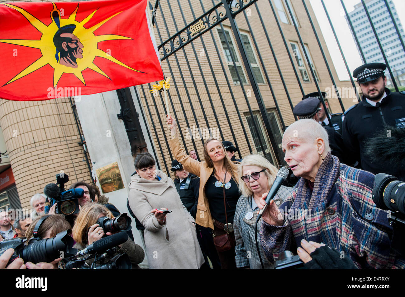 London, UK . 19th Mar, 2014. A Fracked Future themed carnival takes ...