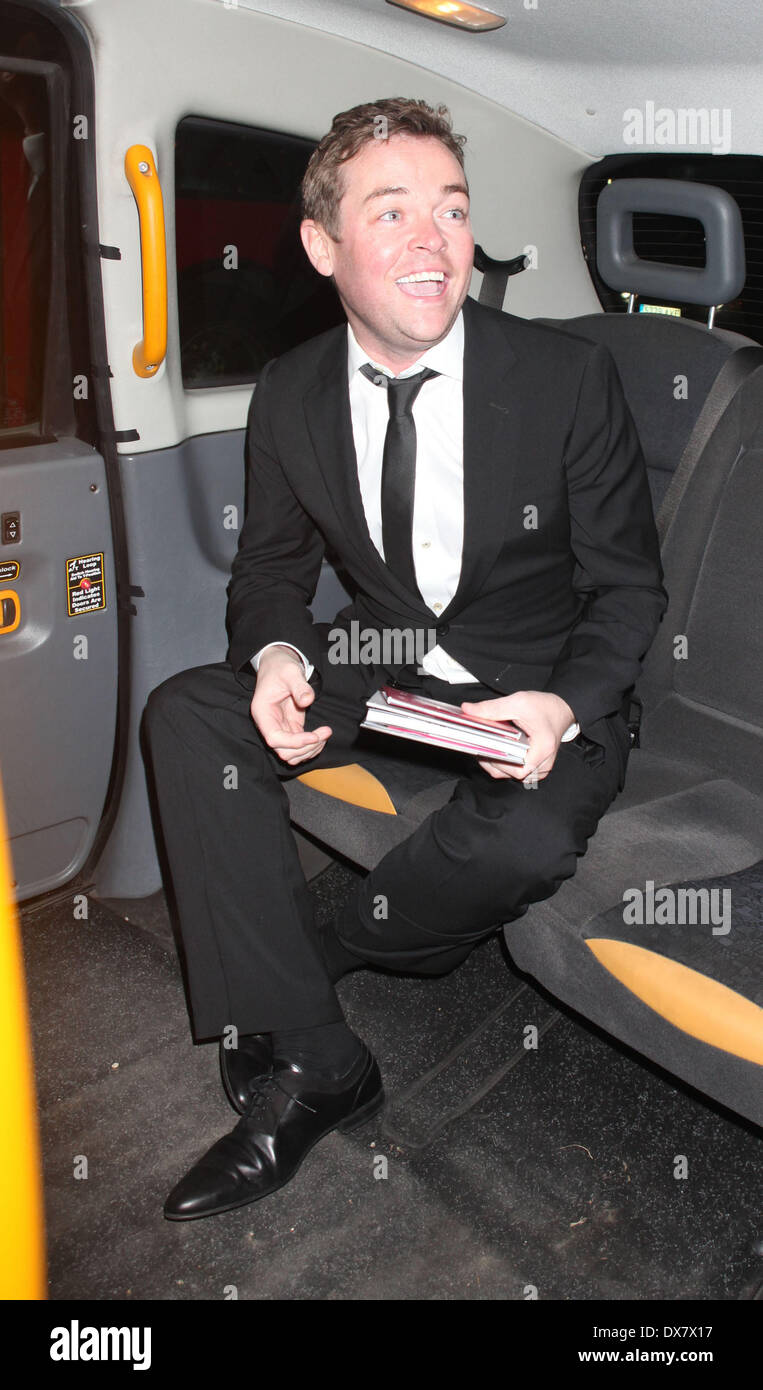 Stephen Mulhern leaving Grosvenor House Hotel after the Music Industry ...