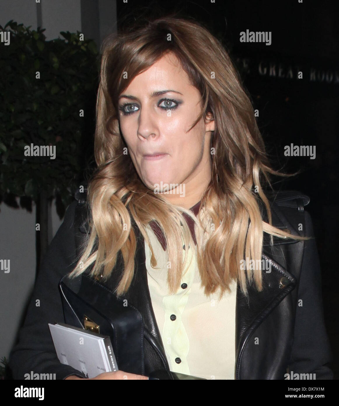 Caroline Flack leaving Grosvenor House Hotel after the Music Industry ...