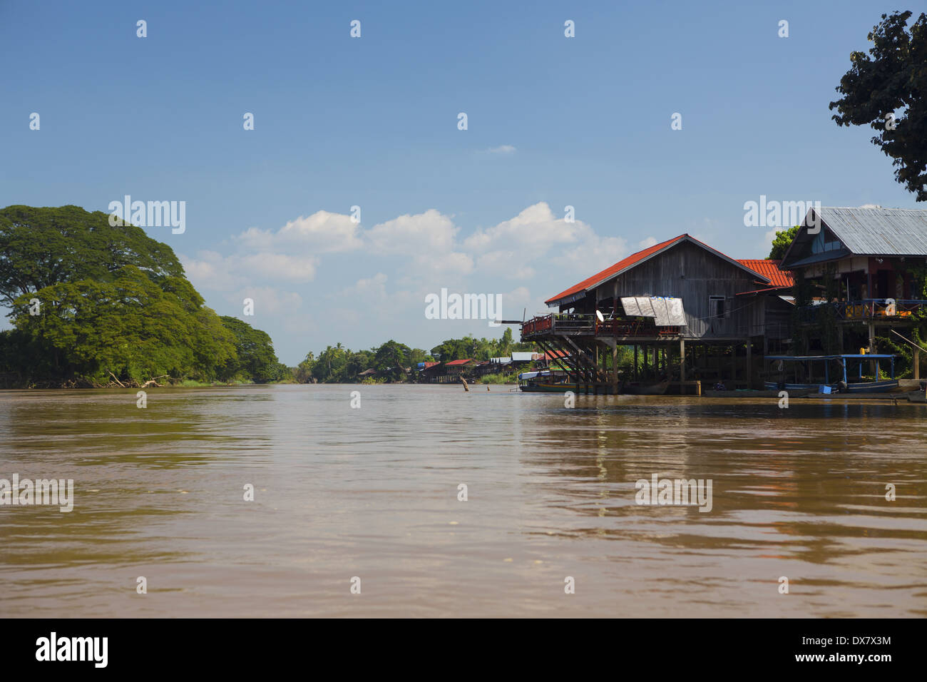 Don Det island in the Mekong River, 4000 Islands in Southern Laos Stock ...