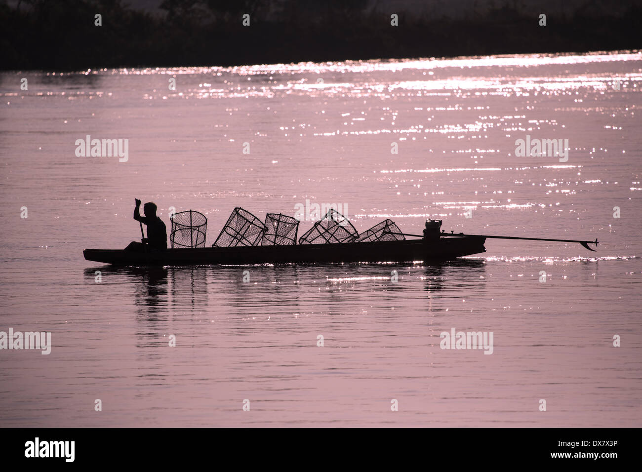 Don Det island in the Mekong River, 4000 Islands in Southern Laos Stock ...