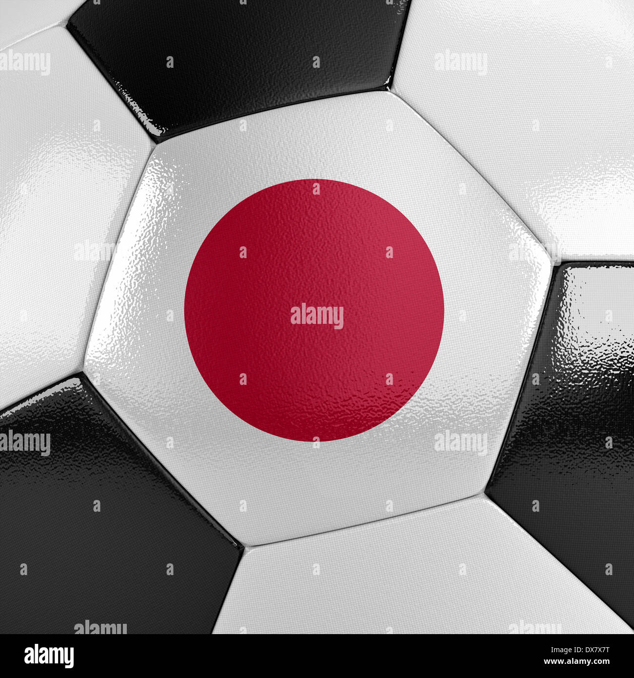 Soccer ball with the Japanese flag on it Stock Photo - Alamy
