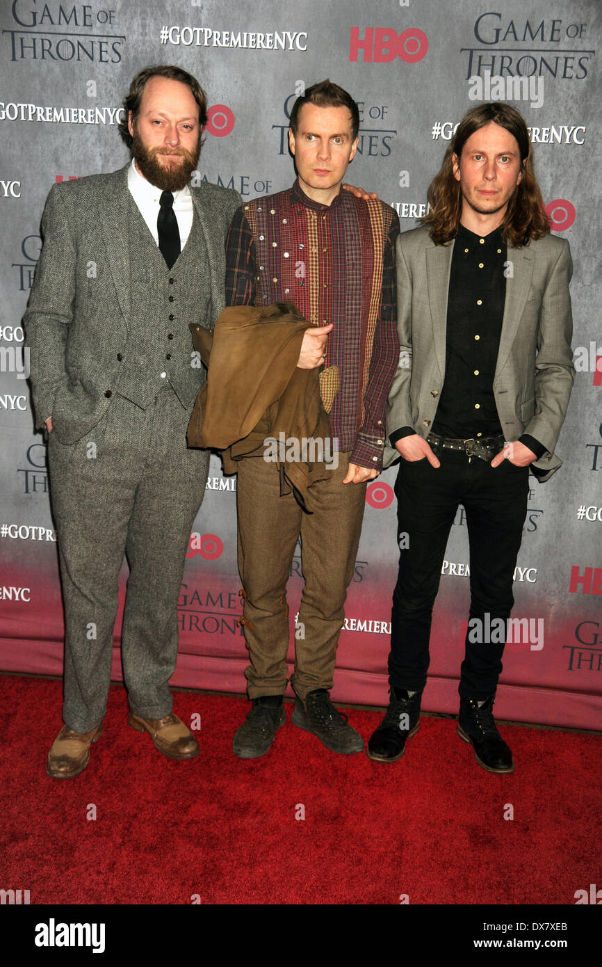 Georg Holm, Jon Thos Birgisson and Orri Pall Dyrason of Sigur Ros ...