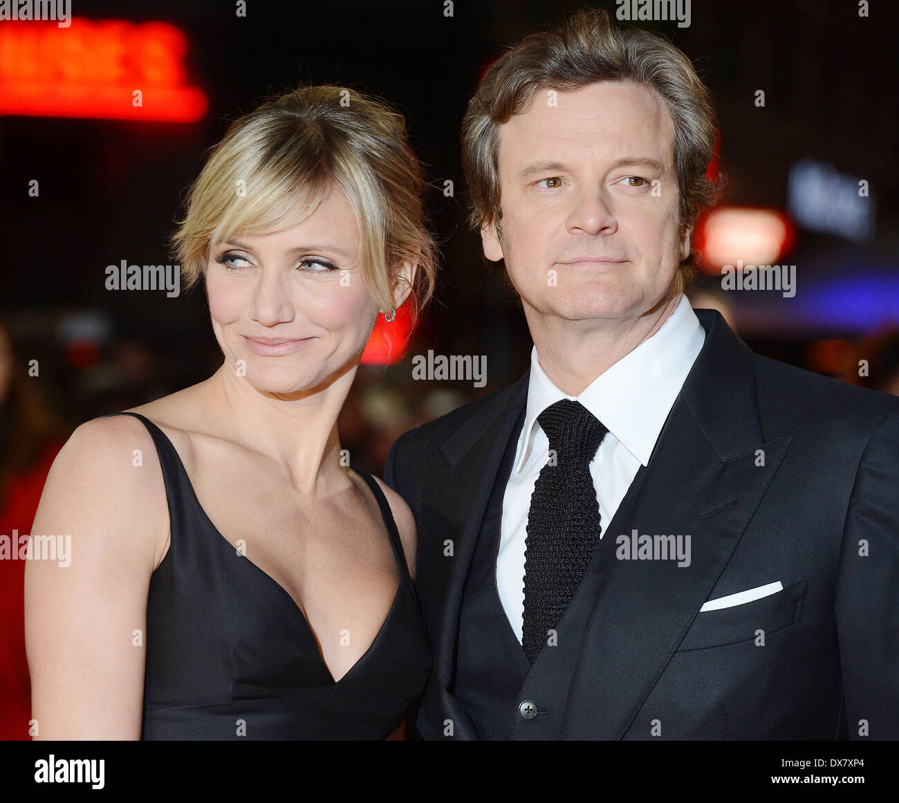 Cameron Diaz and Colin Firth at the World Premiere of 'Gambit' held at ...