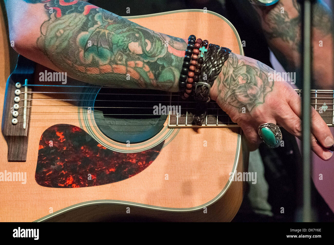 John Corabi performing a live acoustic at Hard Rock Cafe. Lisbon ...