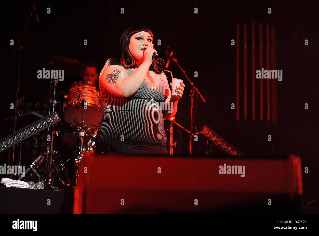 Beth Ditto of Gossip performing live at the Zenith. Featuring: Beth ...