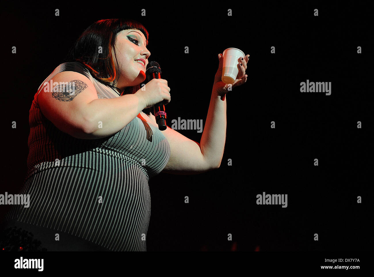 Beth Ditto of Gossip performing live at the Zenith. Featuring: Beth ...