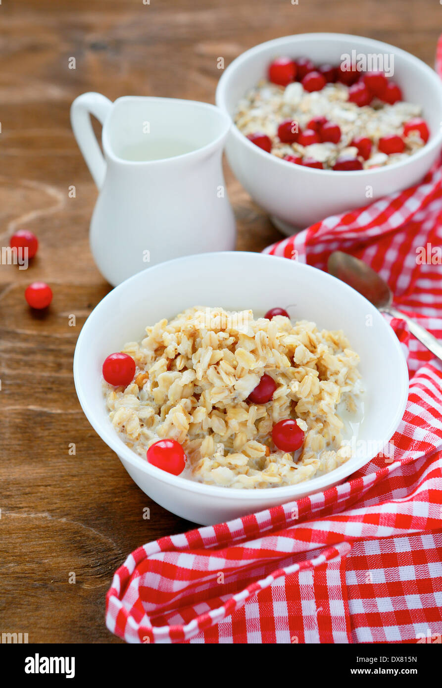 oatmeal with cranberries, food closeup Stock Photo - Alamy