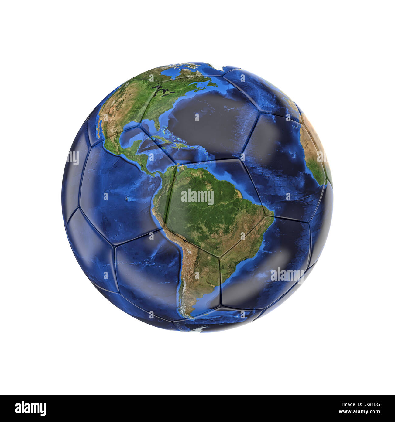 3d soccer ball with world map Stock Photo - Alamy