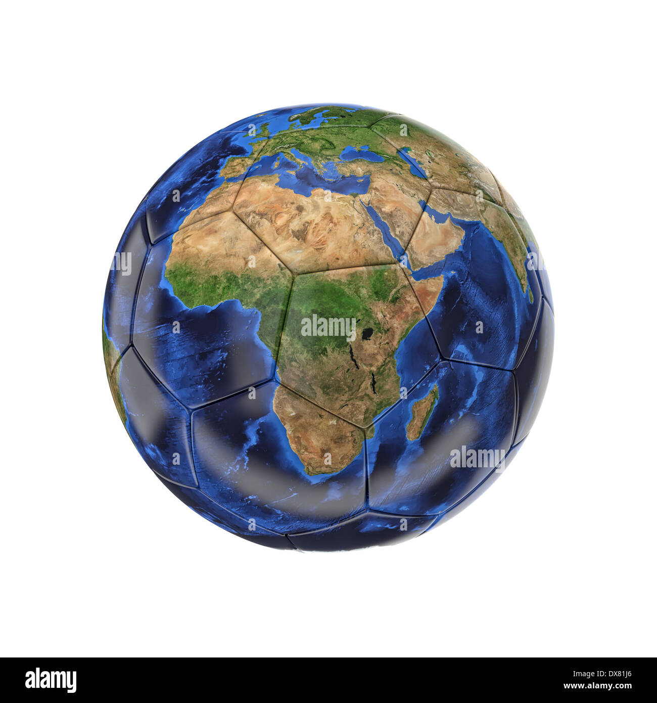 3d soccer ball with world map Stock Photo - Alamy