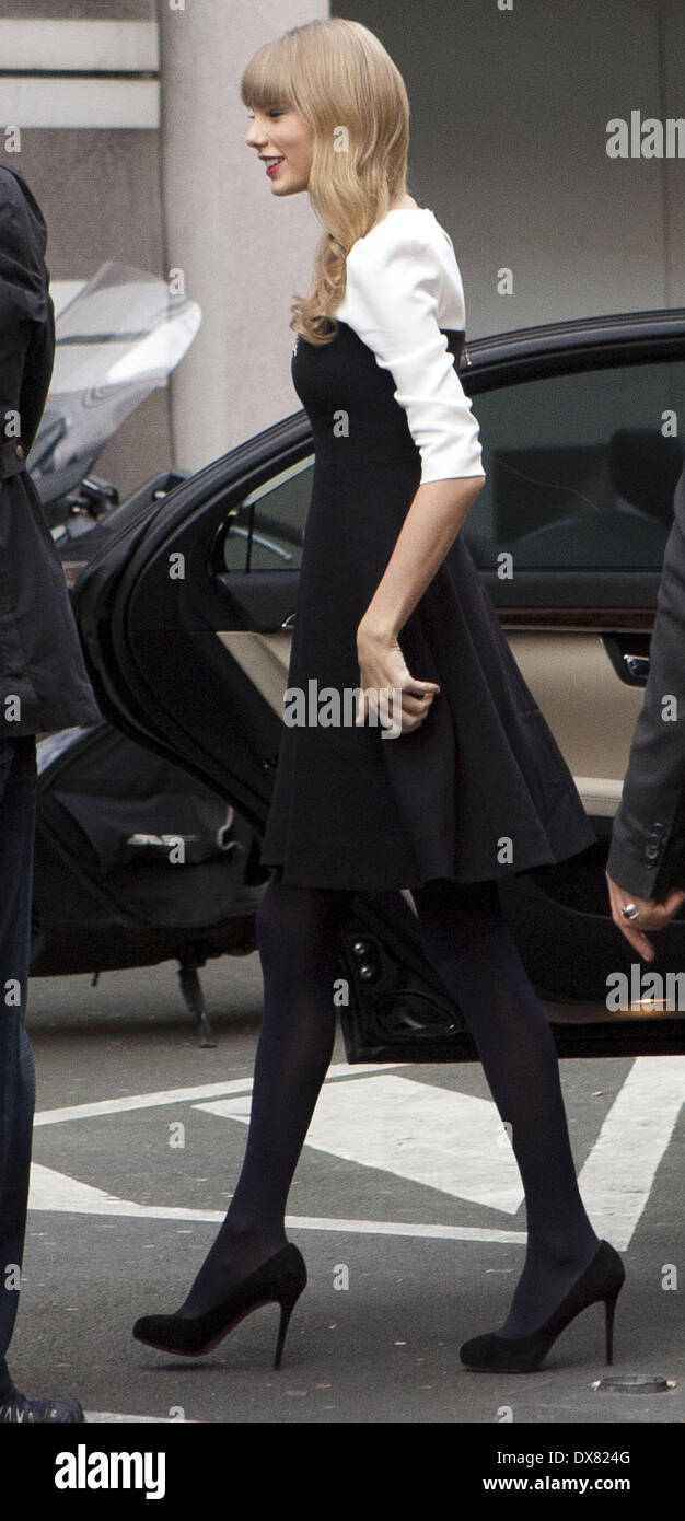 Taylor Swift arrives at the NRJ studios in Paris Paris. France ...
