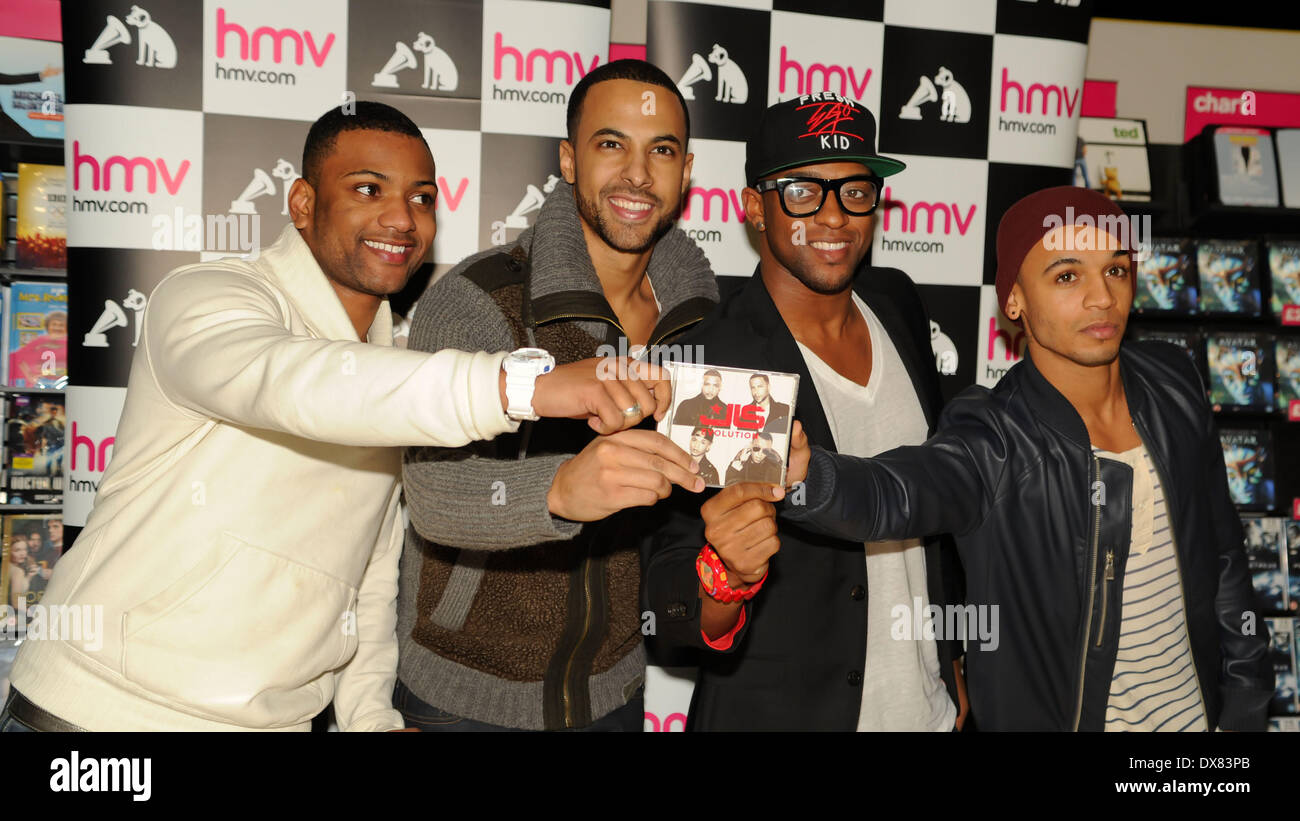 J.B. aka Jonathan Gill, Marvin Humes, Oritse Williams and Aston Merrygold JLS promote and sign ...