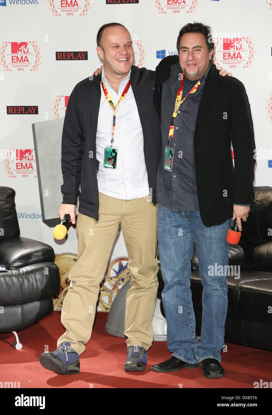 Richard Godfrey and Bruce Gillmer MTV EMA's 2012 - photocall held at ...