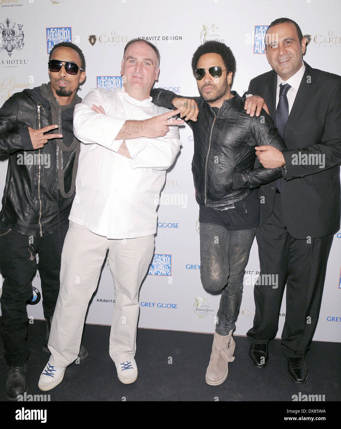 Dallas Austin, José Andrés, Lenny Kravitz and Sam Nazarian arrives at ...