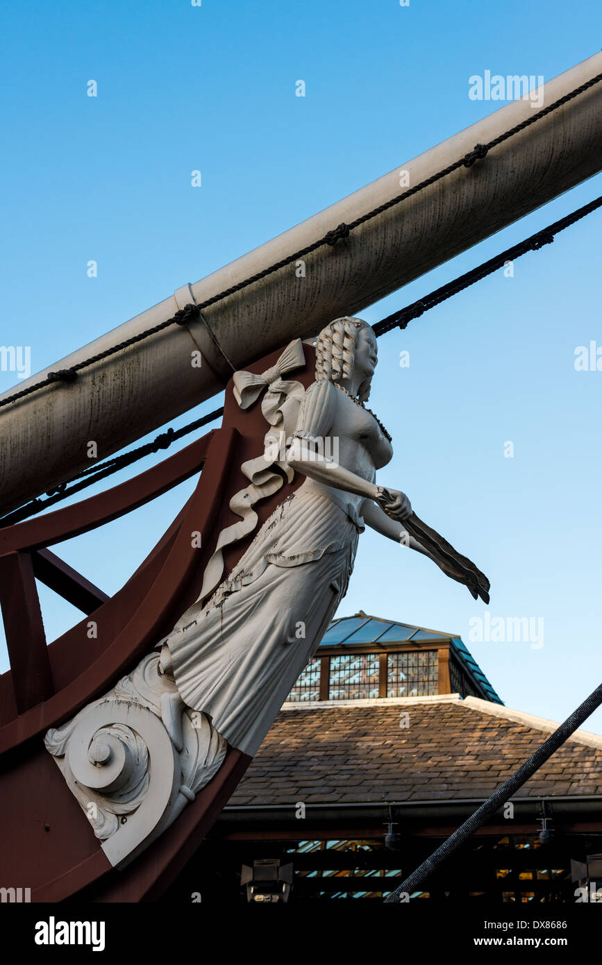 Female figurehead on ships at Tobacco Dock, Wapping, East London: the ...