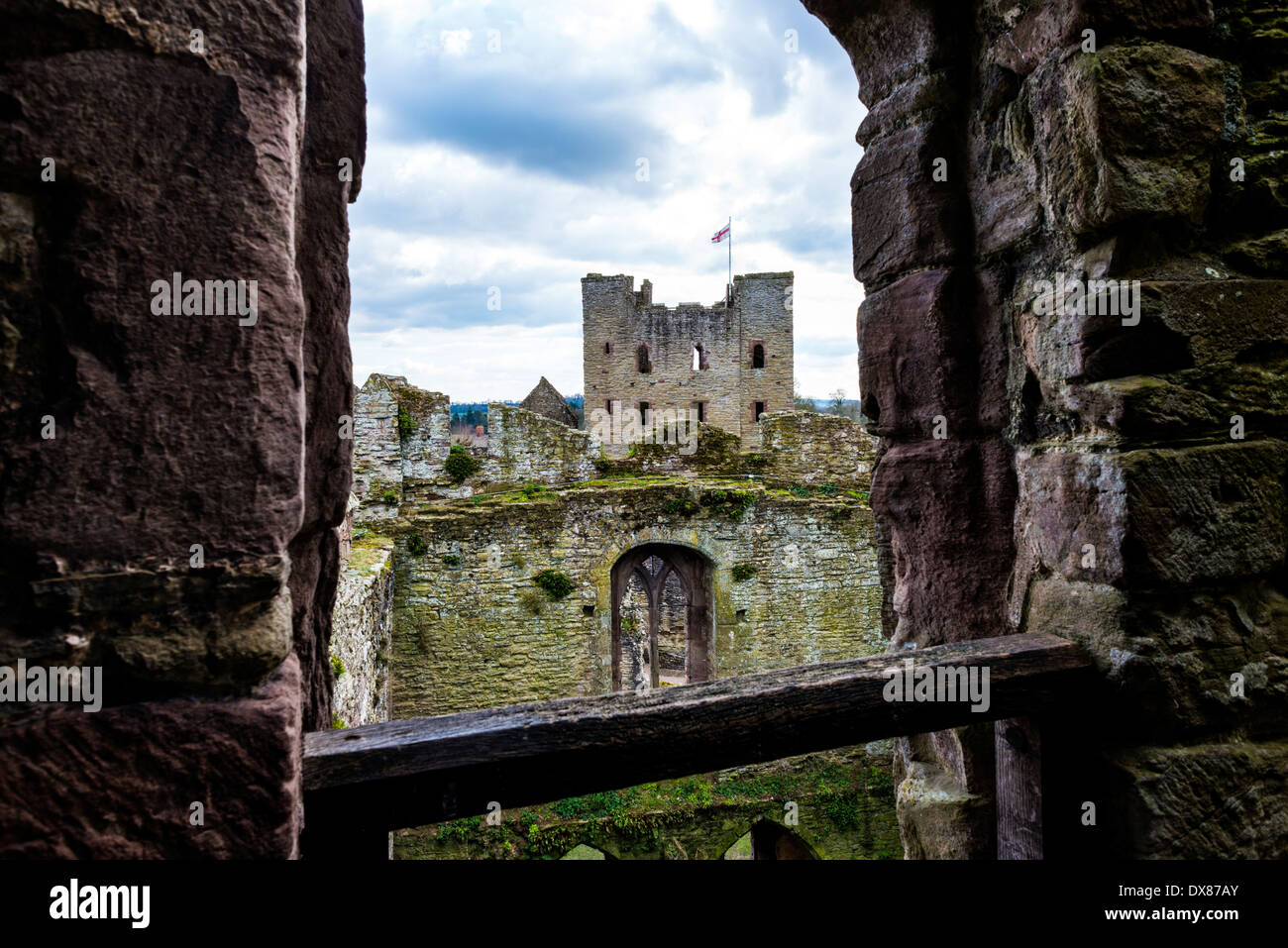 Ludlow Castle; partly ruined uninhabited medieval building in Ludlow ...