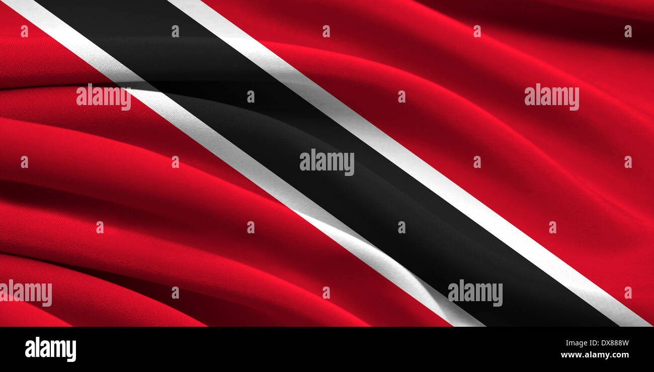 Flag of Trinidad and Tobago waving in the wind Stock Photo - Alamy