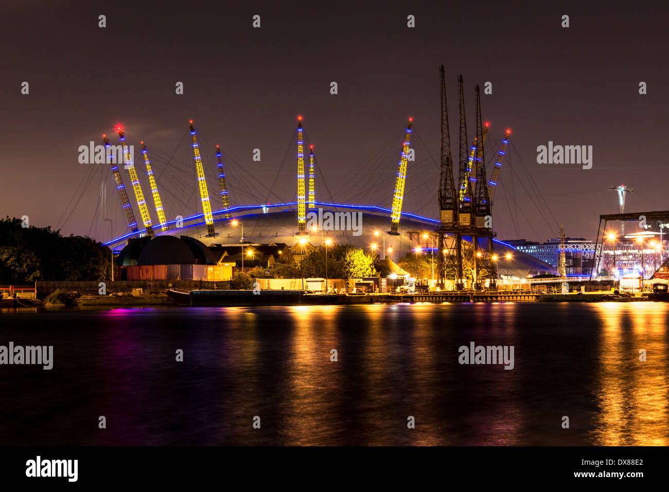 The O2 Arena at night; formerly known as the Millennium Dome Stock ...