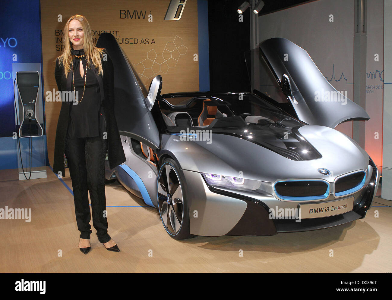 Uma Thurman at the BMW i 'Born Electric' World Tour Opening Night Party ...