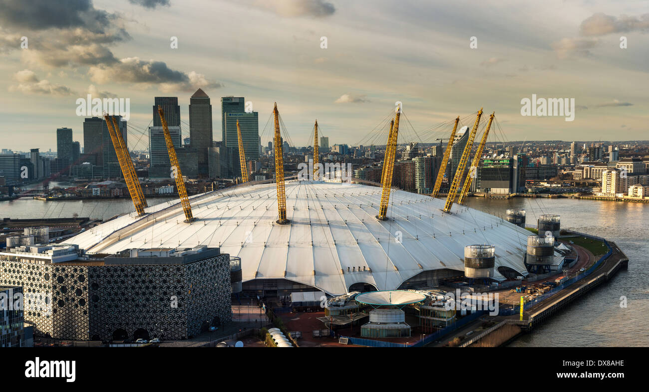 The O2 Arena, formerly the Millennium Dome against the backdrop of ...